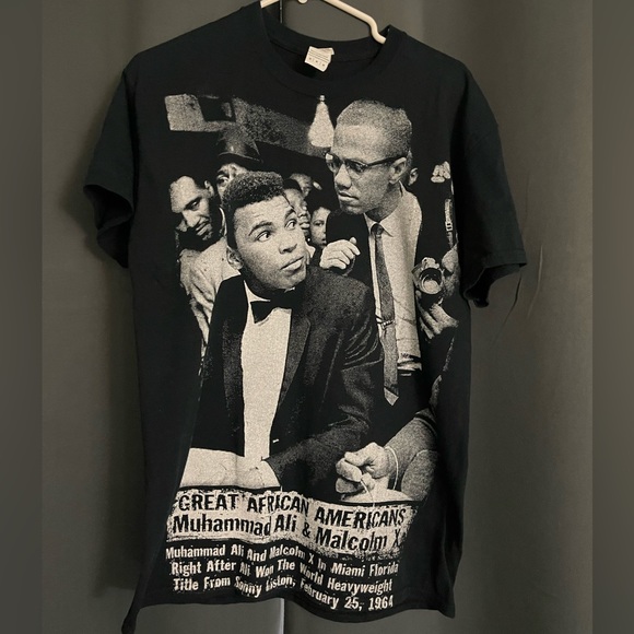 Shirts | Vintage Muhammad Ali Malcolm X Shirt Black Gildan Sz Medium ...